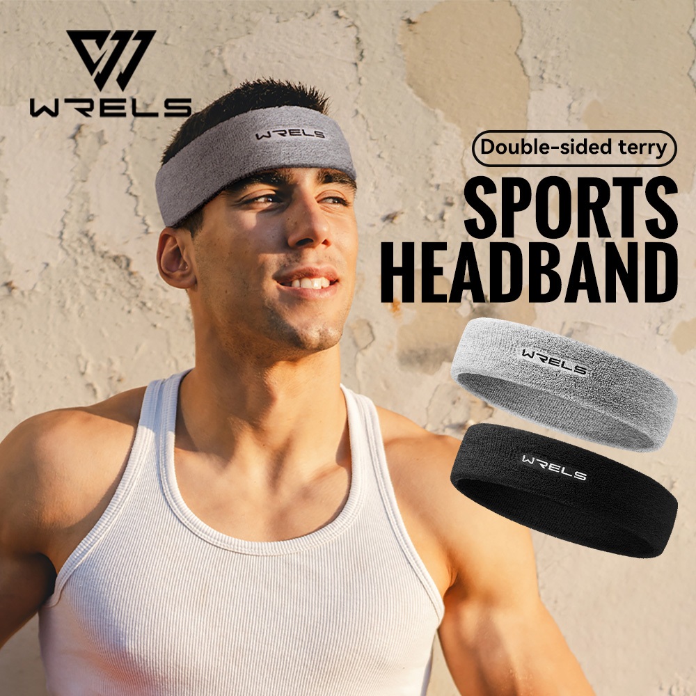 WRELS Headband Terry Sweat-Absorbing Sweat-Proof Fitness Basketball ...