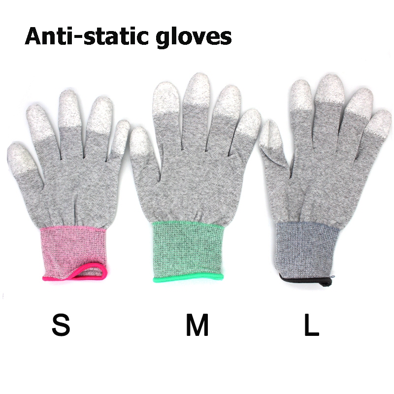 New Antistatic Gloves ESD Electronic Working Gloves PU Coated Finger ...