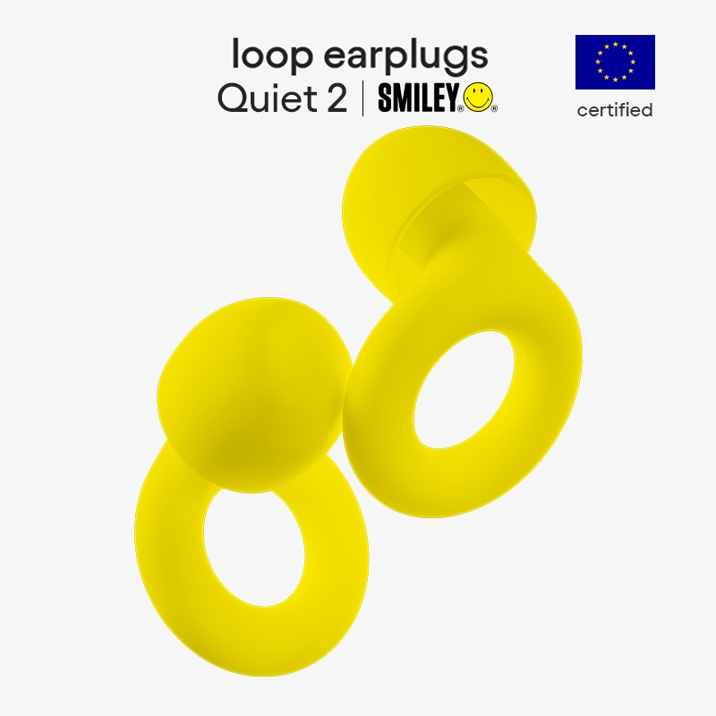 Loop Quiet 2 x Smiley- Noise Reducing Earplugs (-24dB) for Focus, Study ...