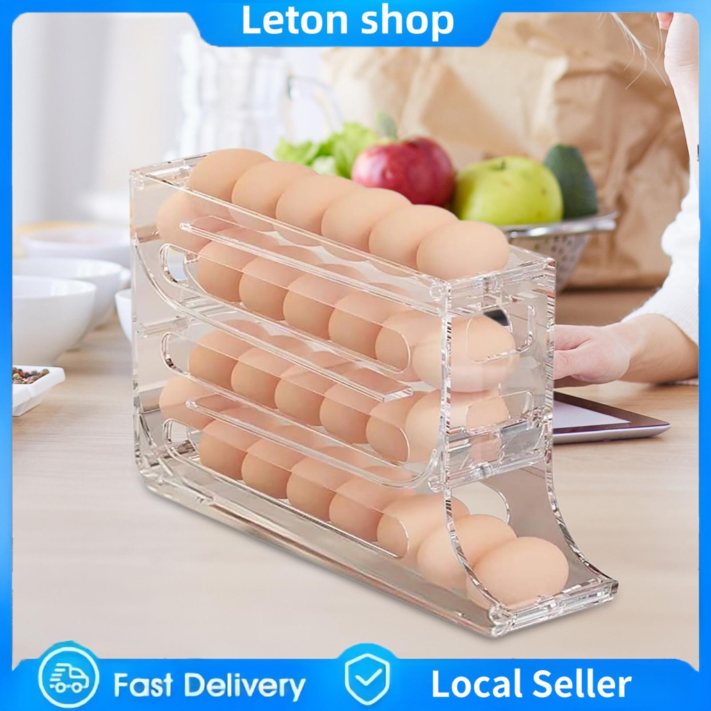 4-layer refrigerator egg rack, egg dispenser stand, large-capacity egg ...
