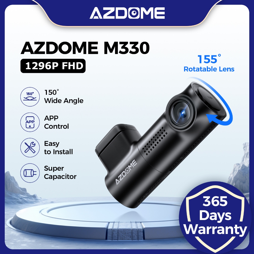 AZDOME M330 Wifi Dash Cam 1296P FHD 150° Night Vision 24 Hours Parking ...