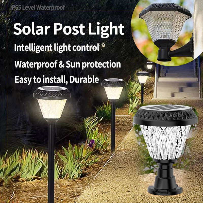 Solar Outdoor Post Lamp Waterproof LED Solar Garden pillar Light ...