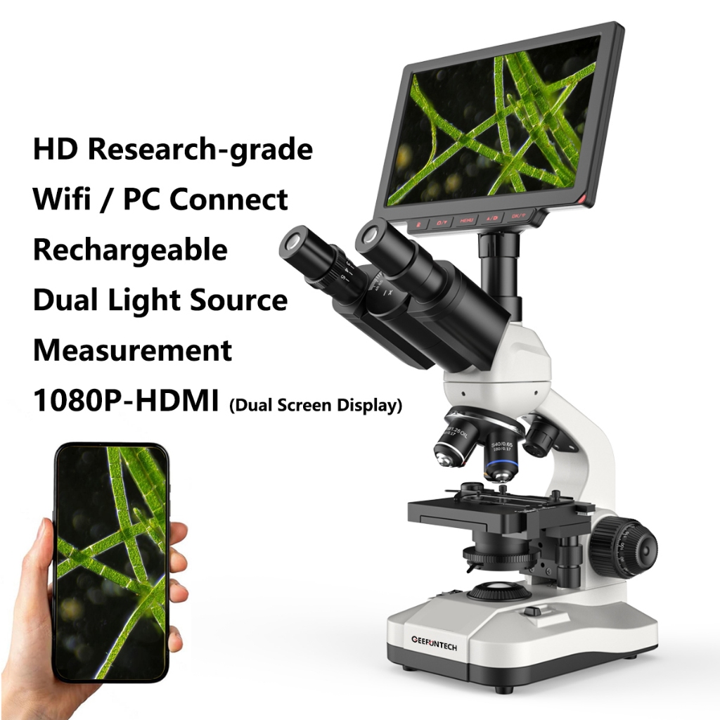 Professional Wifi Microscope 40X-2500X Digital Trinocular Microscope ...