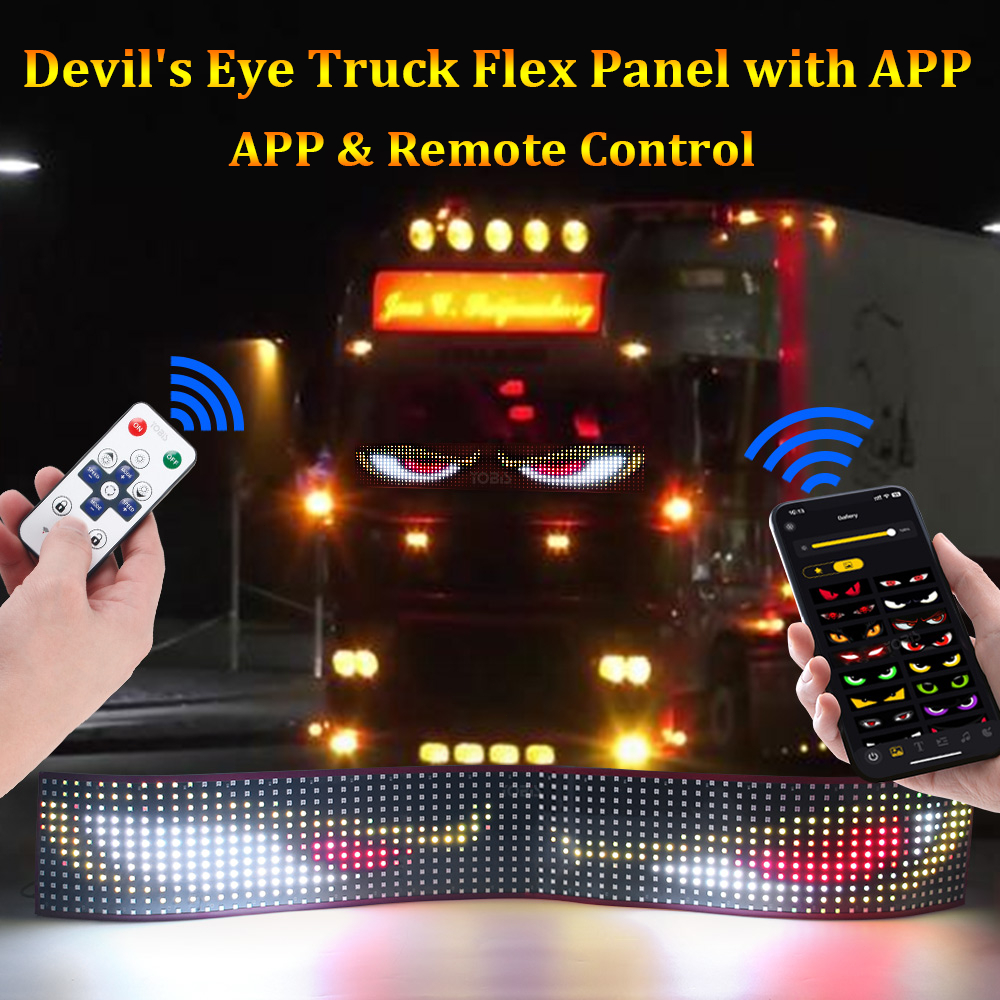 ( APP Control ) 24V Devil's Eye Light Truck Windshield Remote Flexible ...