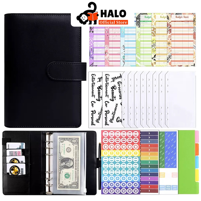 A6 Photocard Binder Total 28pcs Budget Money Organizer Wallet Book Type ...