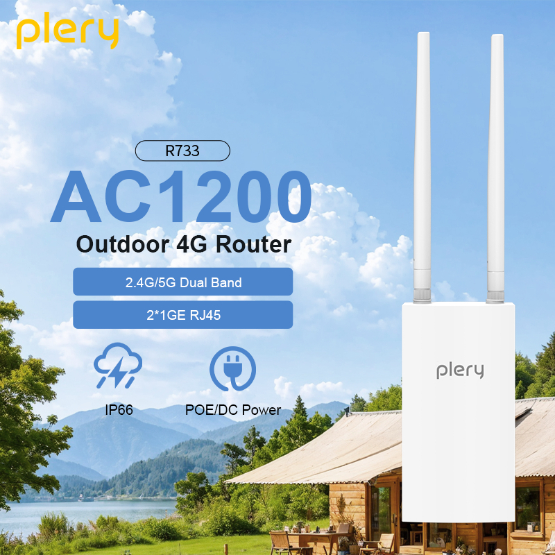 Plery Outdoor 4G LTE Router,1200M Gigabit 4G SIM Card Modem CAT.6 High ...