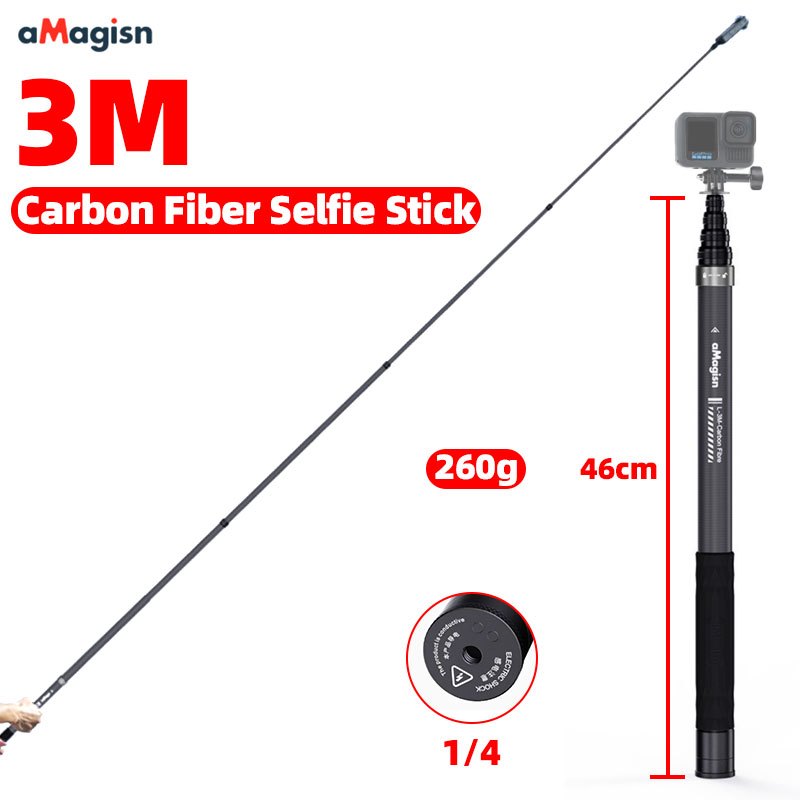 aMagisn 3m Invisible Selfie Stick For Insta360 X5,X4,X3 Camera Ultra ...
