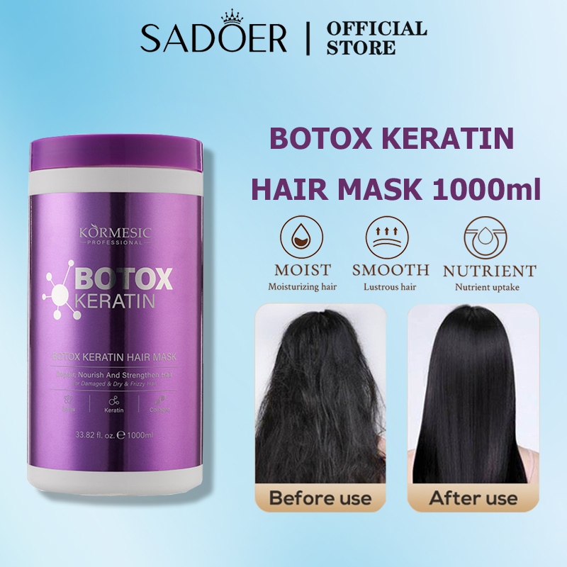 SADOER 1000ML Botox Keratin Hair Treatment Mask Collagen Hair ...