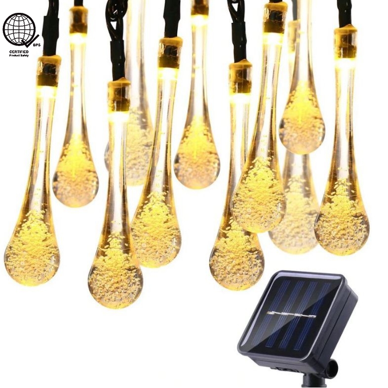 Solar LED Light Raindrop LED String Lights Fairy Lights Waterproof ...