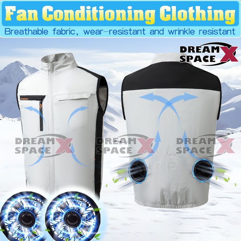 Cooling Vest Wearable Cooling Fan Vest Heat Resistant for Summer ...