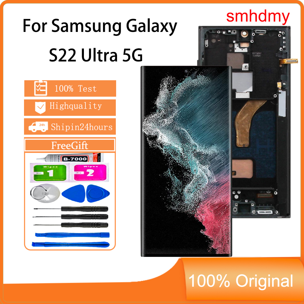 smhdmy AMOLED For Samsung Galaxy S22 Ultra 5G LCD Display Touch Screen ...