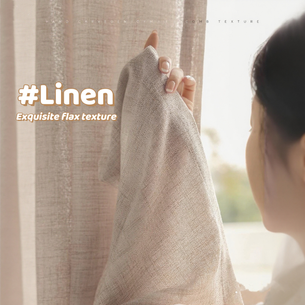 [2 Days Delivery] Linen-Look Sheer Curtain Magaan Malinis na Tirahan ...