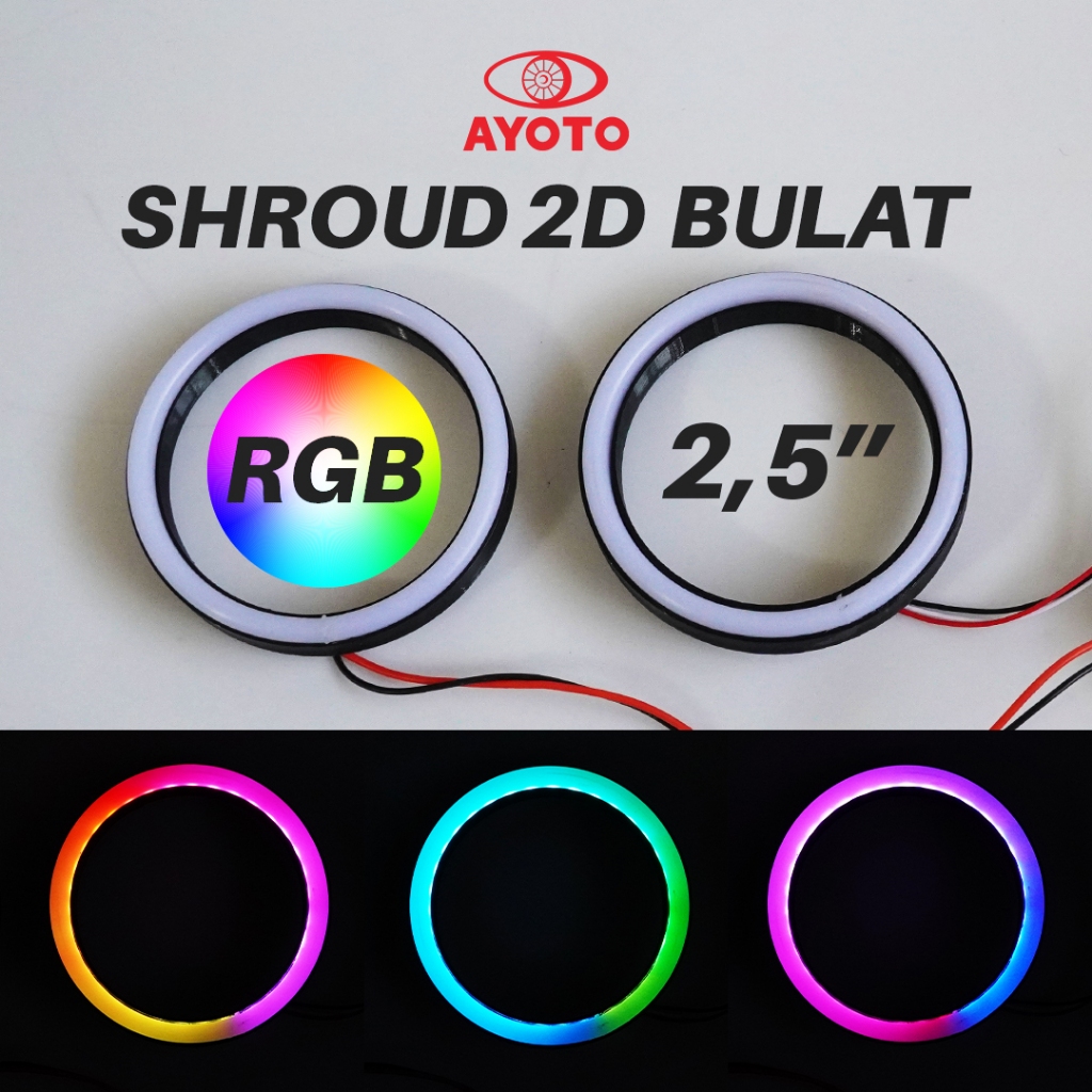 AYOTO LED 2D 2.5 inch shroud round RGB bluetooth APP control 12V for ...