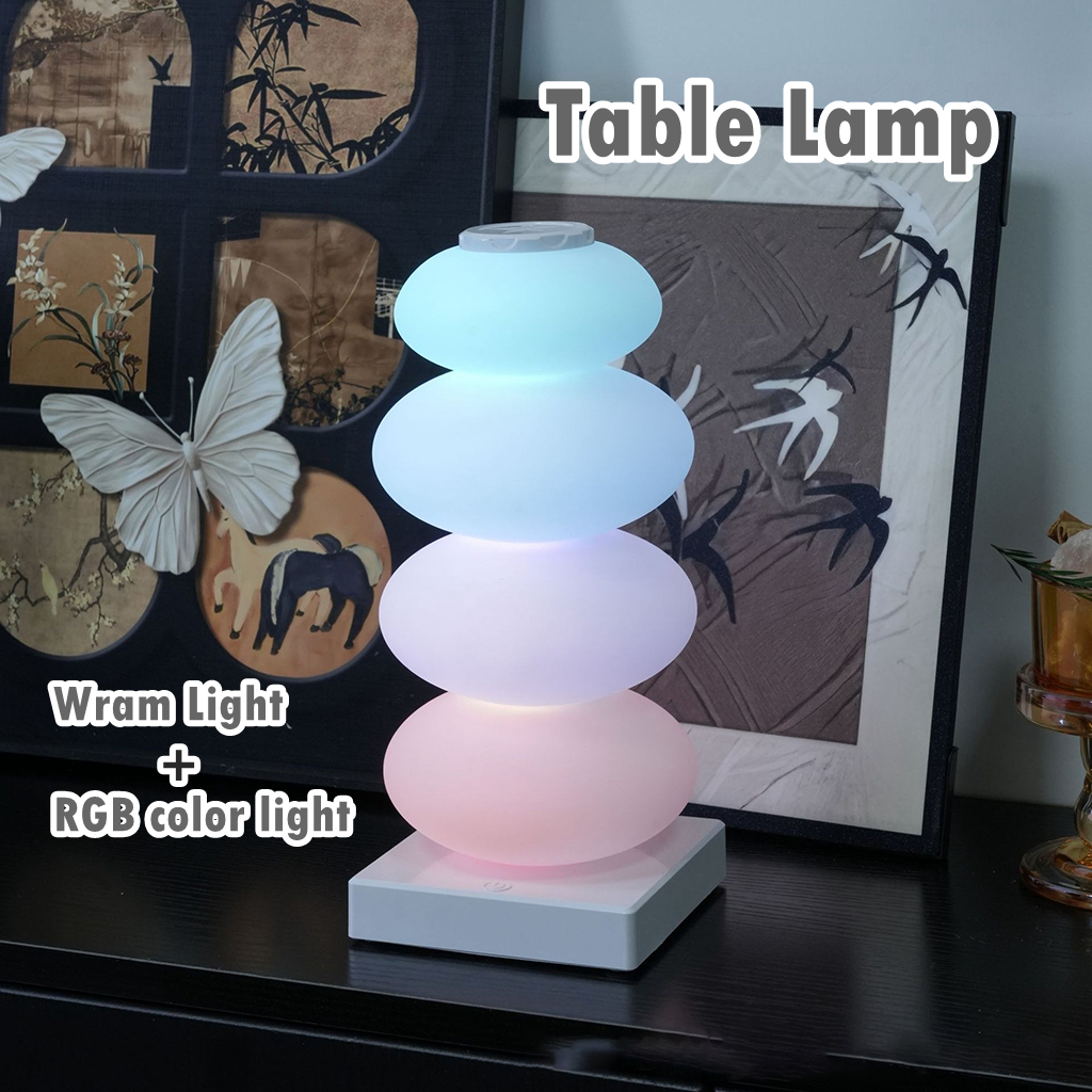 USB Rechargeable Table Lamp 3W 2800-3200K LED Touch RGB Bedside Lamp ...
