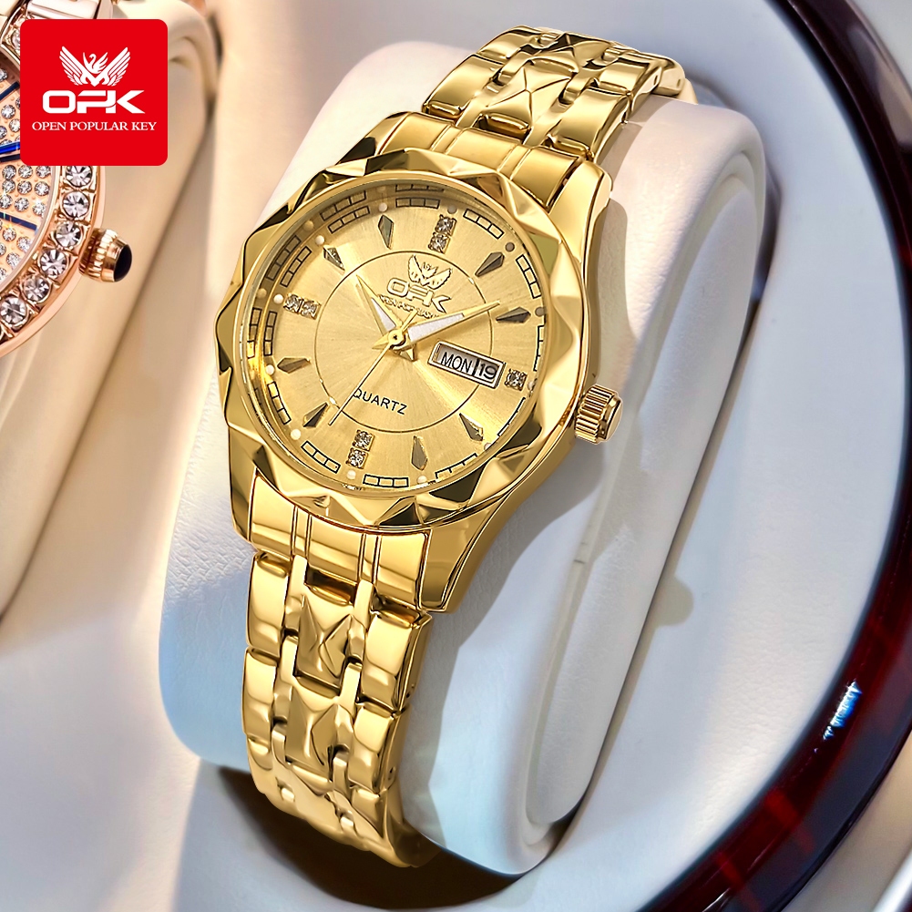 OPK Watch For Women Waterproof Luminous Original Quartz Stainless Steel ...