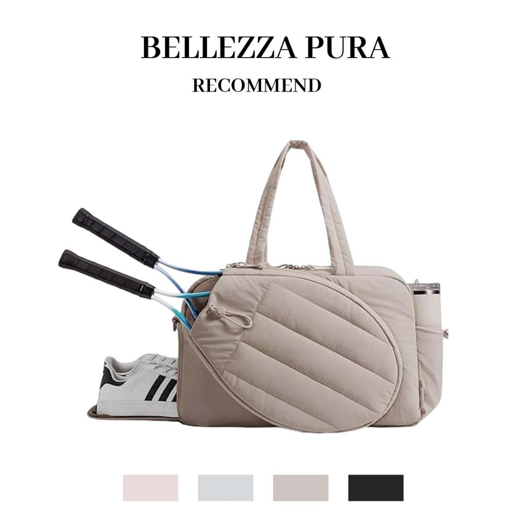BELLEZZA PURA Sports Bag Tennis Badminton Bag Fluffy Tote Bag Racket ...