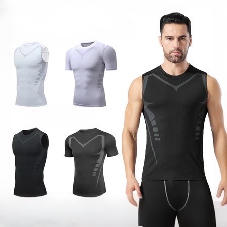 Men'S Compression Fitness Sando Sleeveless Shirt Leggings Basketball ...