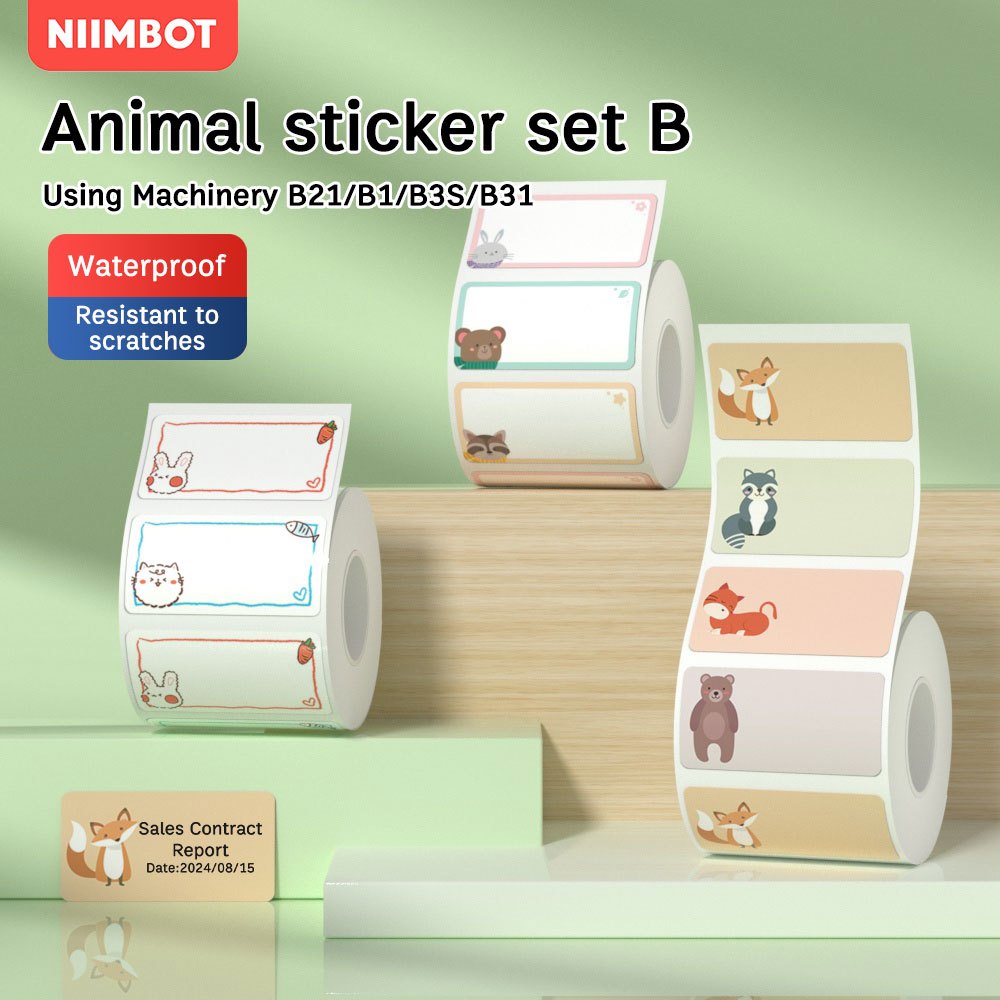 NIIMBOT B21/B1/B3S Name printing paper thermist label cartoon cute waterproof classification ...