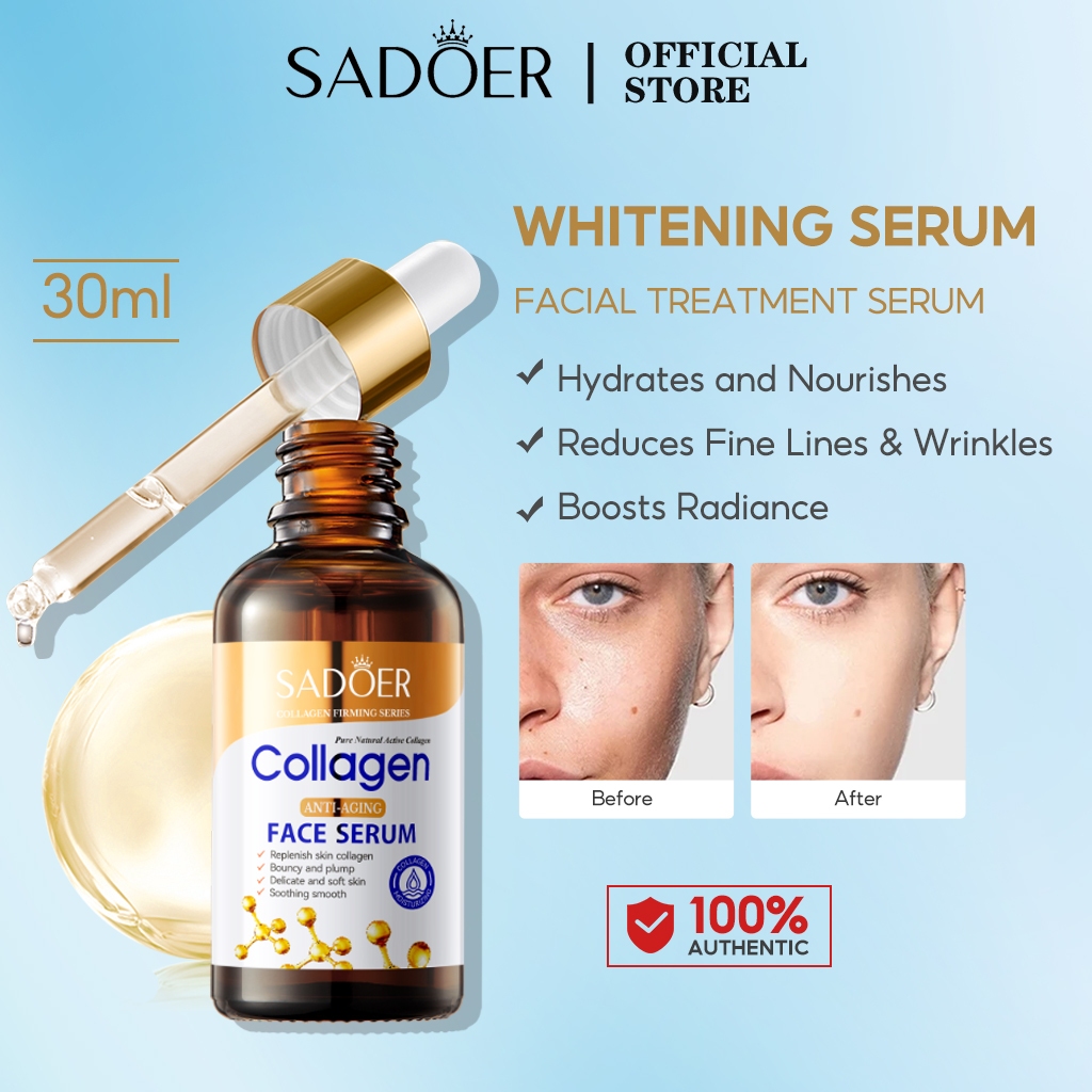 SADOER Collagen Face Serum Anti-Aging Wrinkle Fading Dark Spots Fine ...