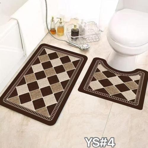 Bathroom Bath 2PCS Mat Set Cobblestone Embossed Anti Slip Rug Water ...