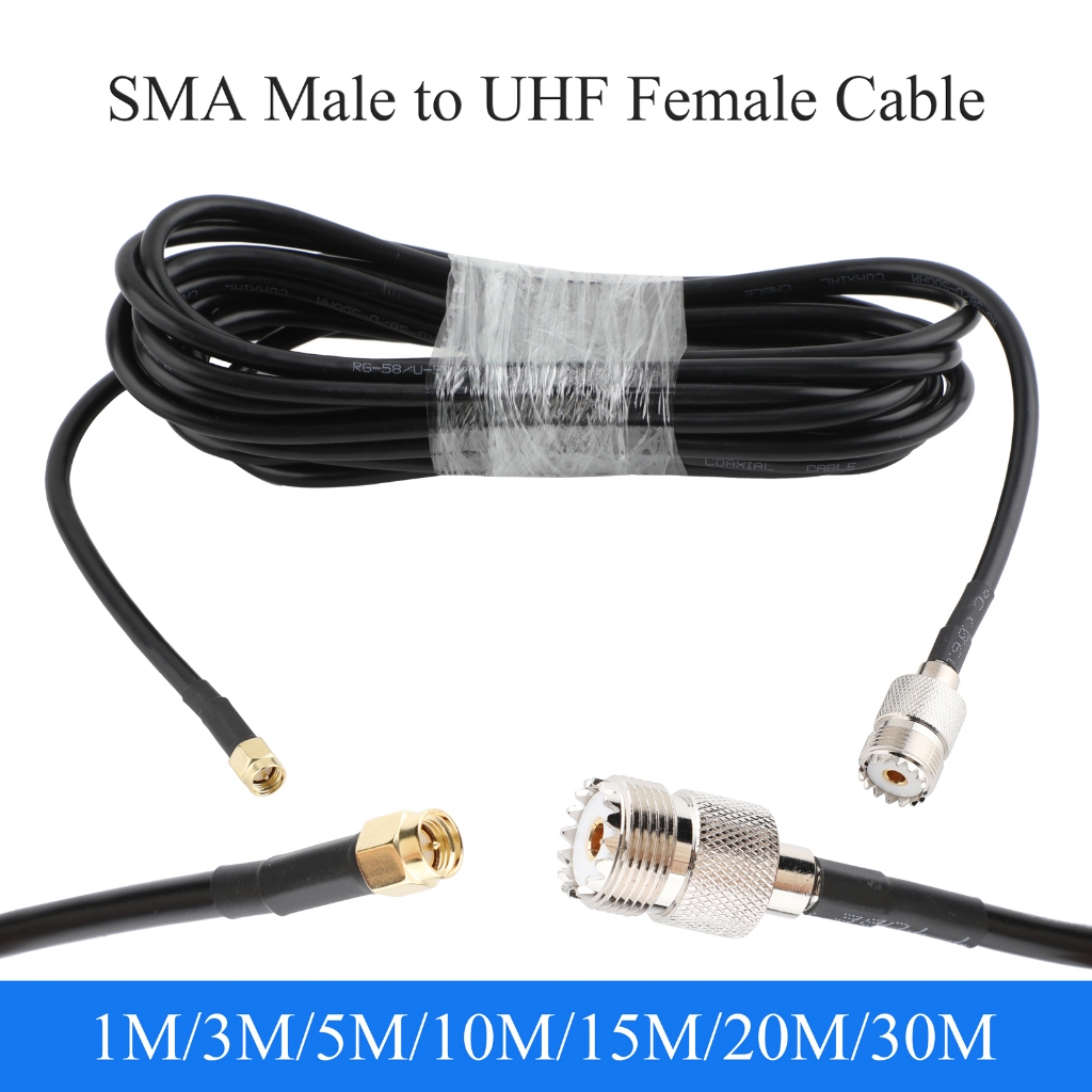 1-30m RG58/50-3 RF Coaxial Cable SMA Male to UHF Female Extension Cable ...