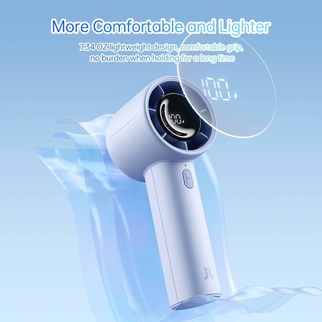 JISULIFE Handheld Fan Life10/10S Mini Fan 5 Speeds Strong Wind Long ...