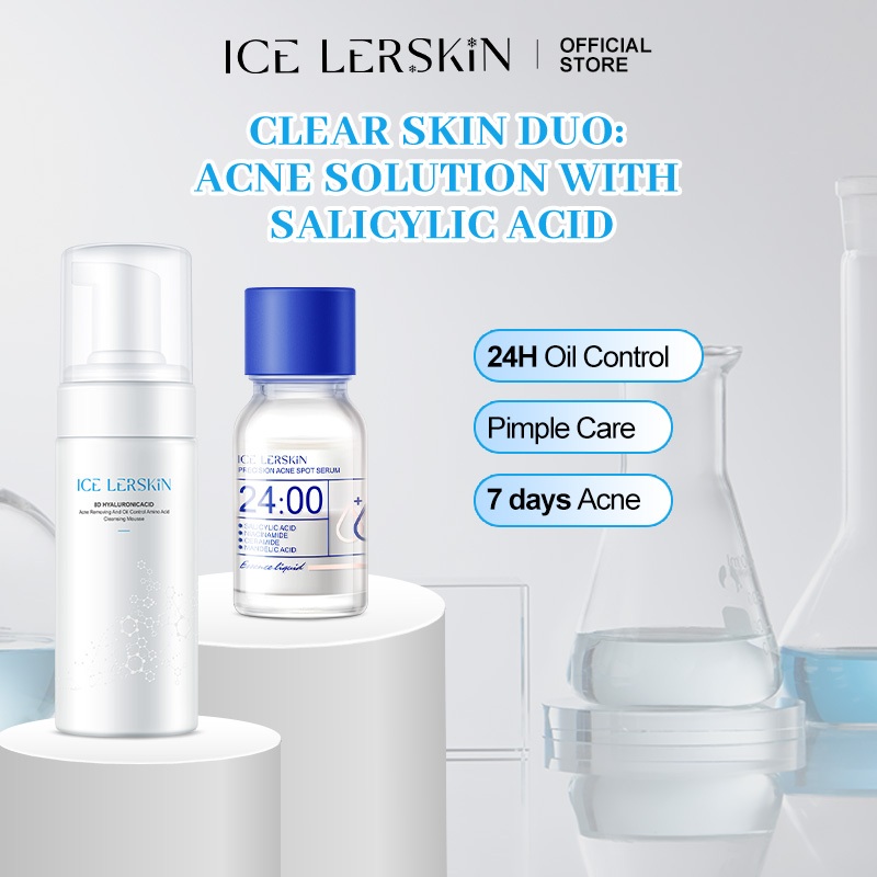 ICE LERSKIN Anti-Acne Combo Set Amino Acid Purifying Facial Cleanser ...