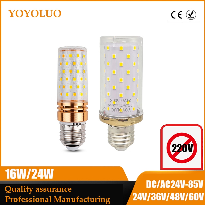 Low voltage LED Corn lamp AC DC 24V 36V 48V E27 Base led bulb 16W 24W ...