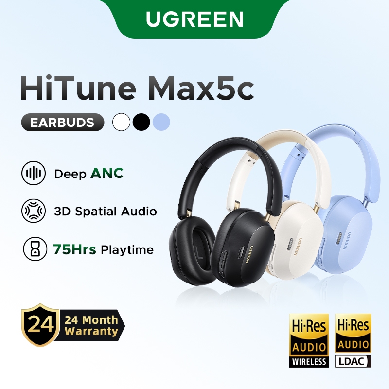 UGREEN ANC Bluetooth 5.4 Hi-Res 43dB Noise Canceling Headphone HiTune Max5c Wireless Headphones ...