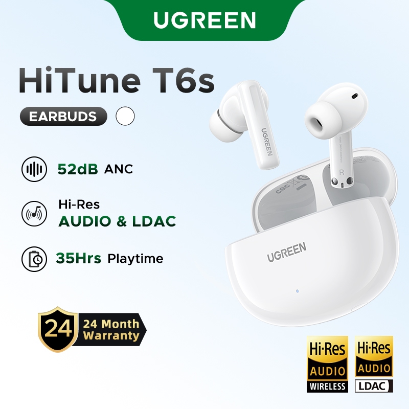 UGREEN HiTune T6s ANC TWS Wireless Earbuds Active Noise Cancellation Bluetooth 5.3 Low-Latency ...