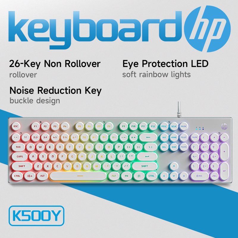 HP Gaming Keyboard | Rainbow LED Backlit & 26-Key Anti-Ghosting | Retro ...