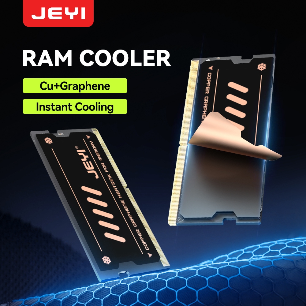 JEYI Graphene Laptop RAM Heatsink, Dual-Layer Graphene and Copper Foil Design Cooler Memory ...