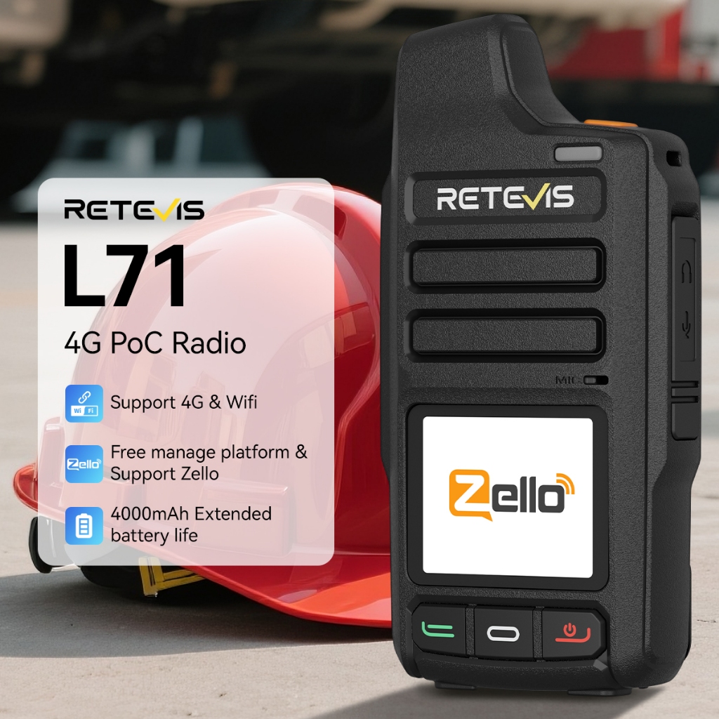 Retevis L71 POC Radio 4G Android Network with GPS Support ZELLO 4G ...