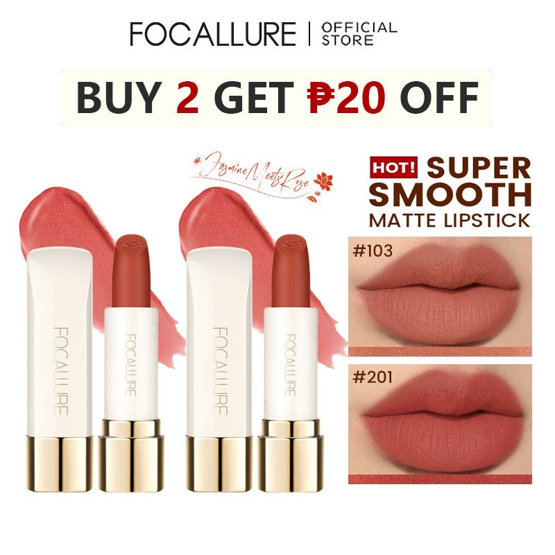 Focallure Natural JasmineMeetsRose Matte Lip Tint Lipstick High Pigment ...