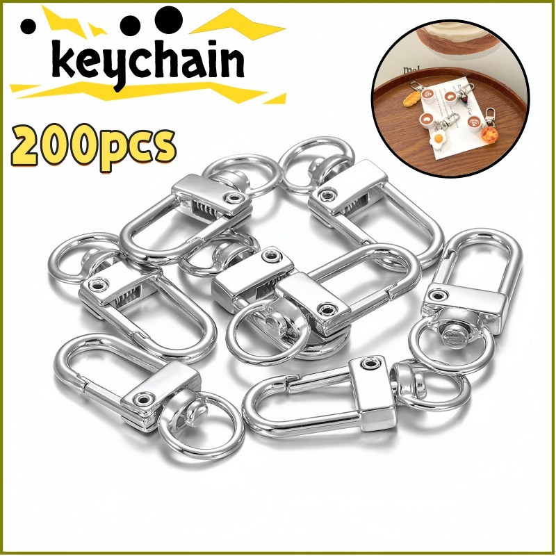 200pcs Key Chain for Keys Snap Hook/Lobster Swivel Clasps Clips/Lobster ...