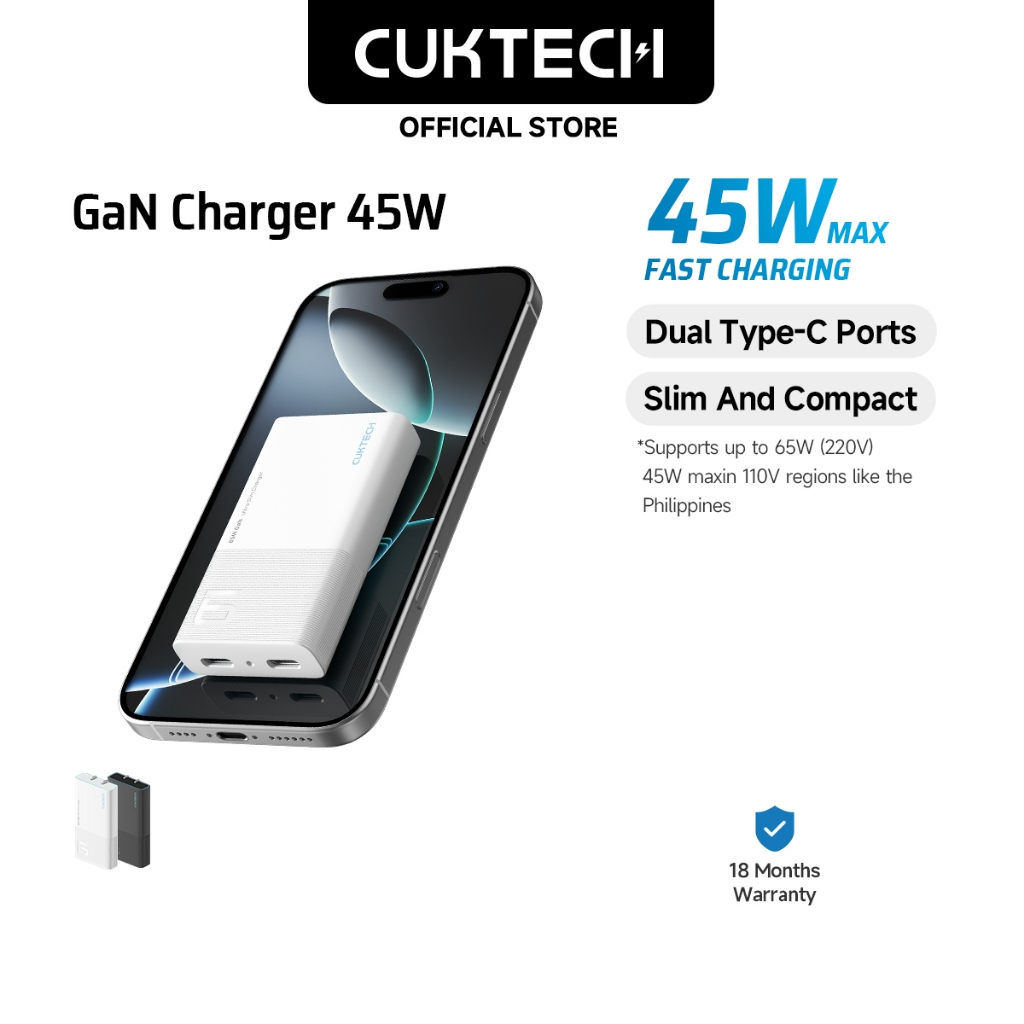 [CCC Certified] CUKTECH 45W Ultra Slim Biscuit GaN Charger with ...
