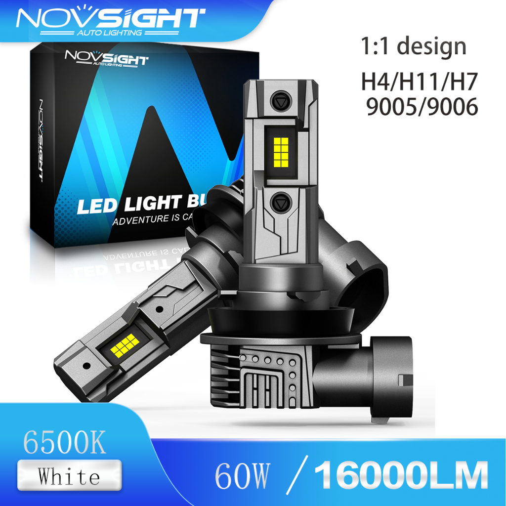 Novsight 2PCS T11 H11 H4 H7 9005 9006 Car LED Headlight 1:1 Designed ...