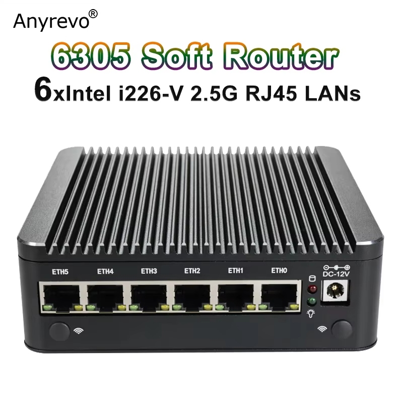 6xi226-V 2.5G LAN Intel Fanless Mini PC N100 N200 Celeron 6305 Soft ...