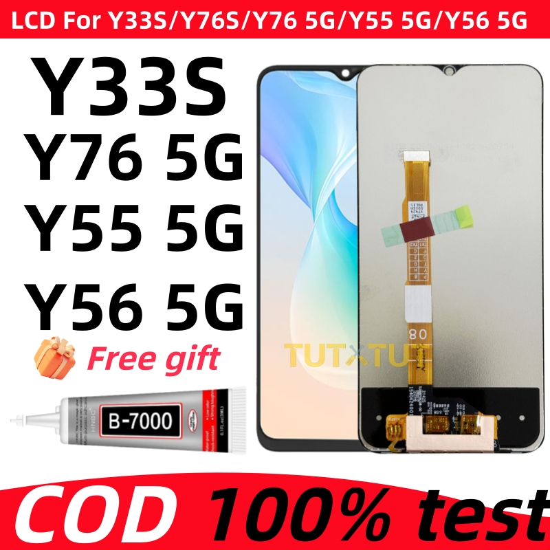 For VIVO Y33S/ Y76S/ Y76 5G/ Y56 5G/ Y74S/Y55 5G LCD Display Touch Screen Glass Digitizer ...
