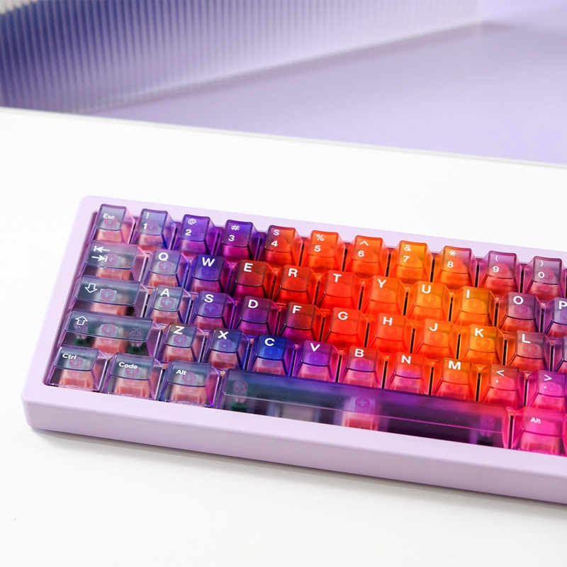 【Keycap Only】Colored Transparent Keycaps 122 Keys Cherry Profile For ...