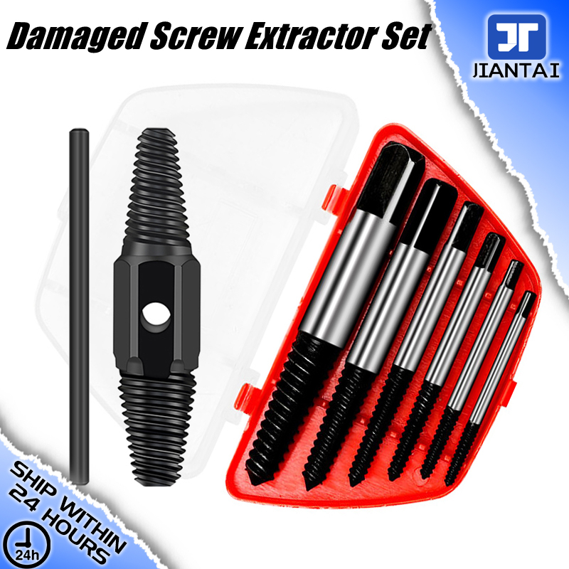 6Pcs Drill Bits Broken Damage Bolt Screw Extractor Remover Puller Set ...