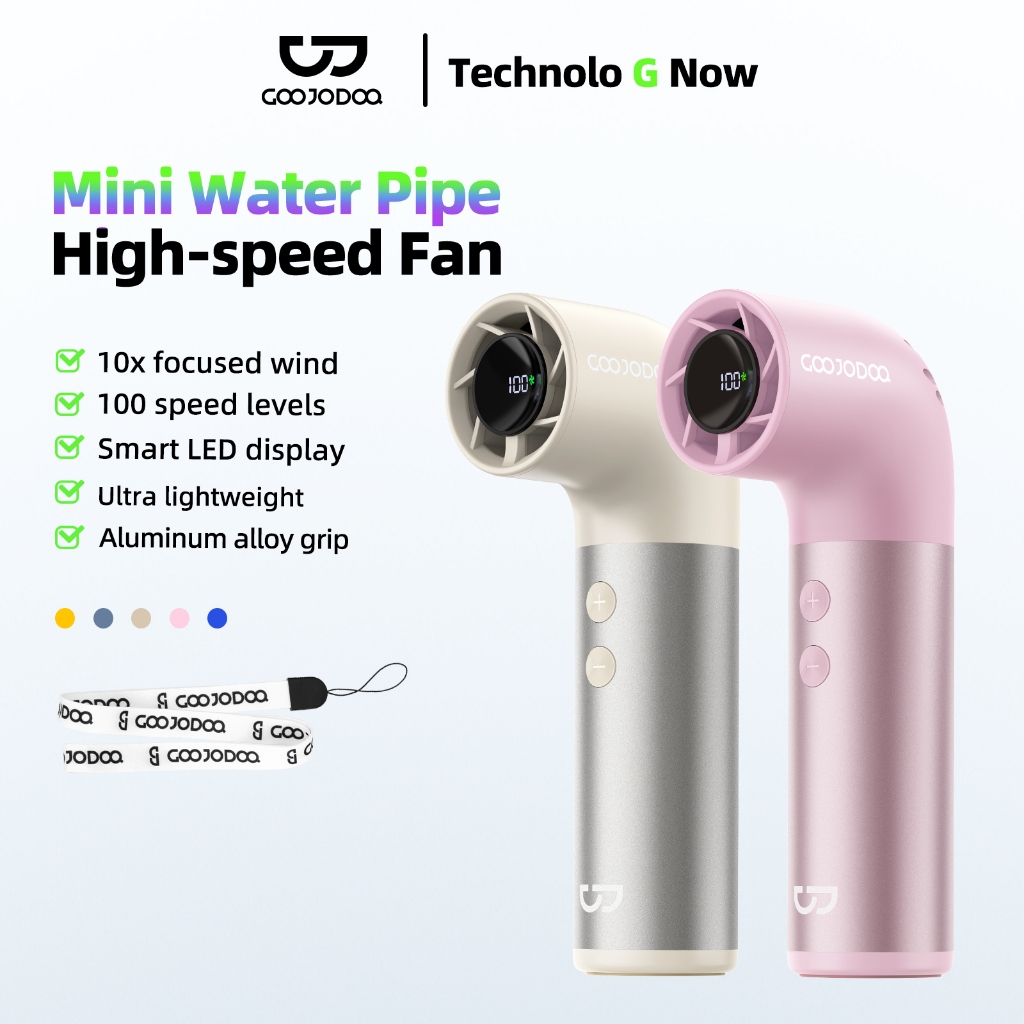 GOOJODOQ Mini Fan Rechargeable 3000 mAh Turbo Electric Jet Handheld ...