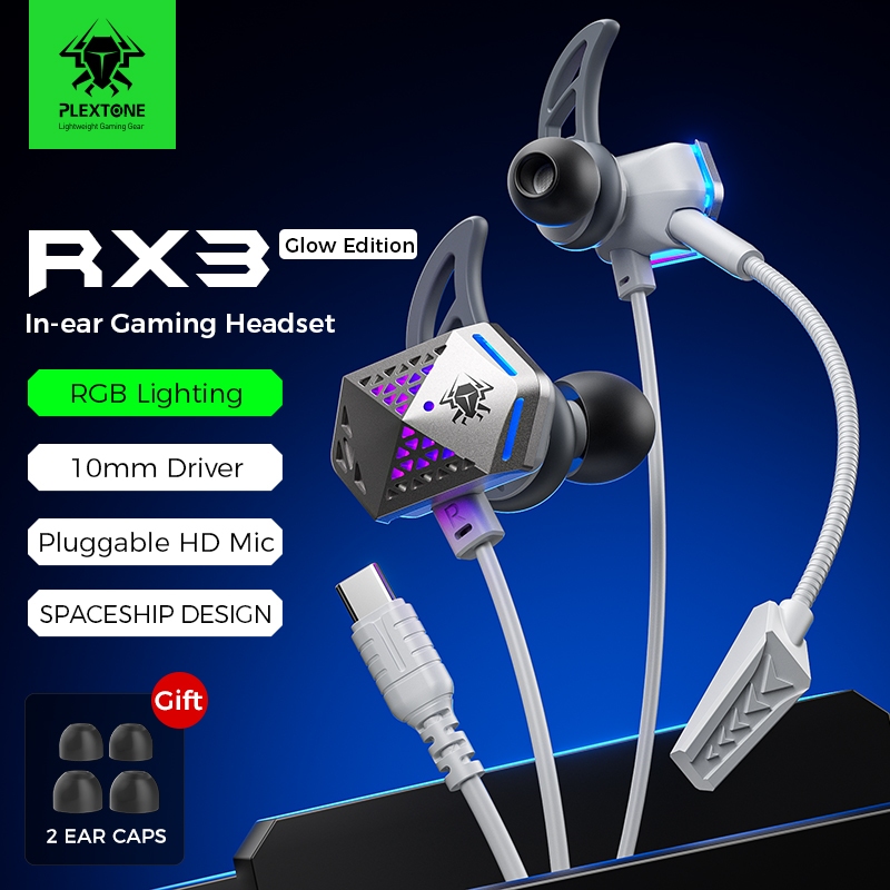 PLEXTONE RX3 Glow Edition Gaming Earphone with Long Microphone，RGB ...