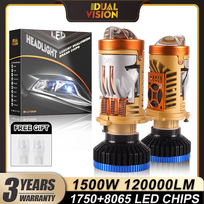 H4 LED Canbus Car Headlight Bulb Mini Laser Projector Lens 6000K 3000K ...