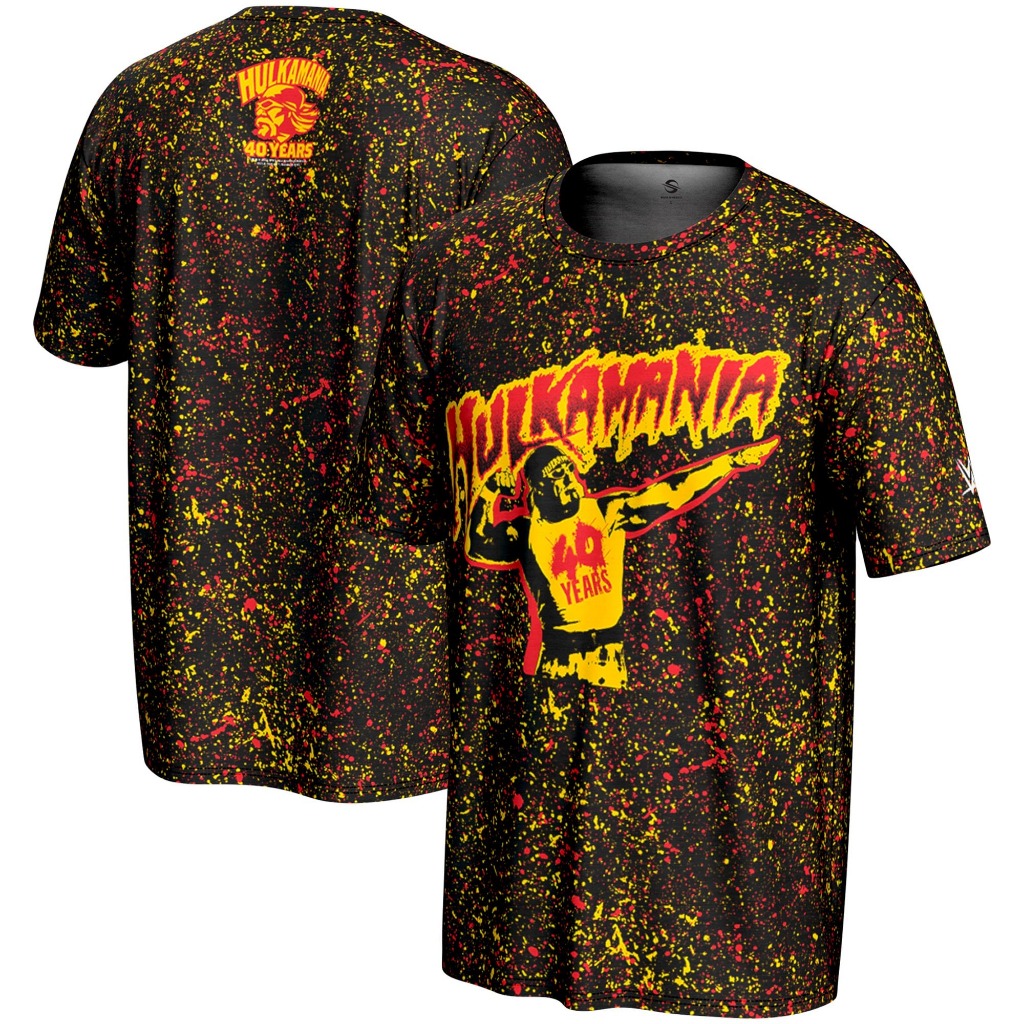 Men's ProSphere Black Hulk Hogan 40 Years Hulkamania T-Shirt | Shopee ...