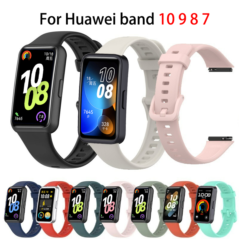 Silicone Strap For Huawei band 10 9 8 7 NFC Soft Waterproof Sport ...