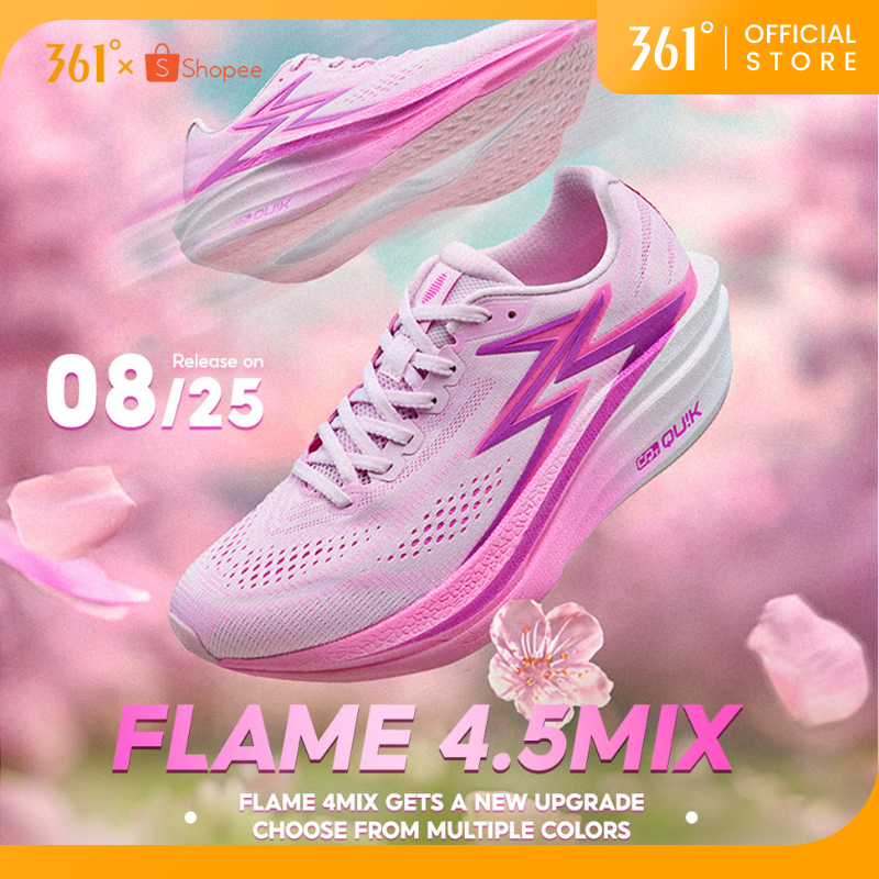 361 Degrees Flame 4.5 Mix Men Professional Running Shoes Universality ...