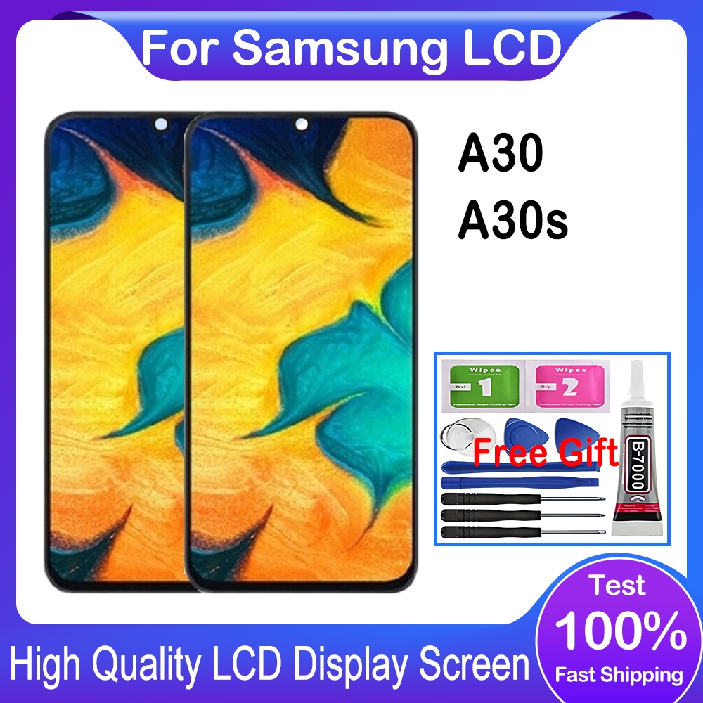 For AMOLED Samsung Galaxy A30 A30s LCD Display Touch Screen With Frame ...