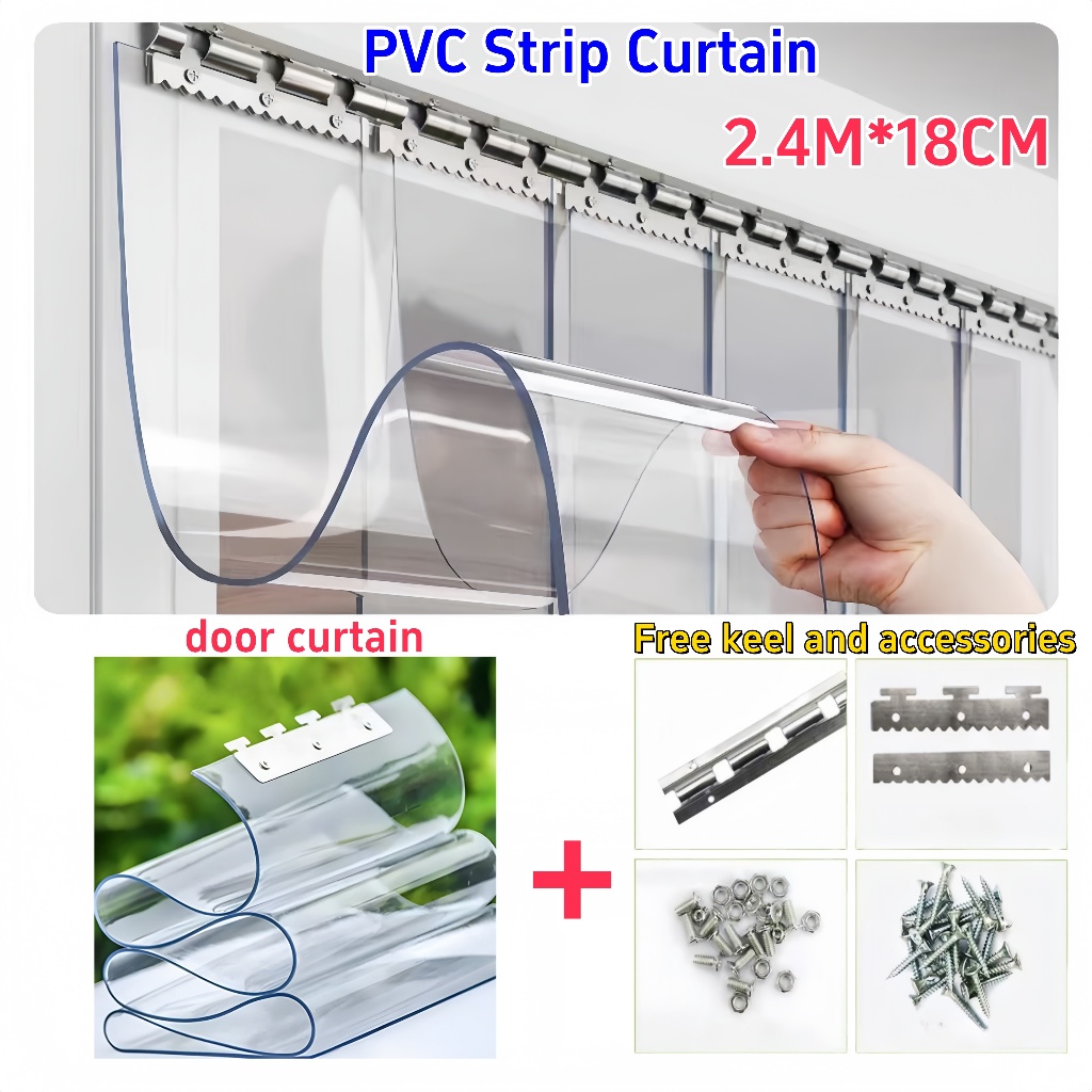 2.4M PVC Strip Door Curtain,air conditioning curtain,Clear Cold storage ...