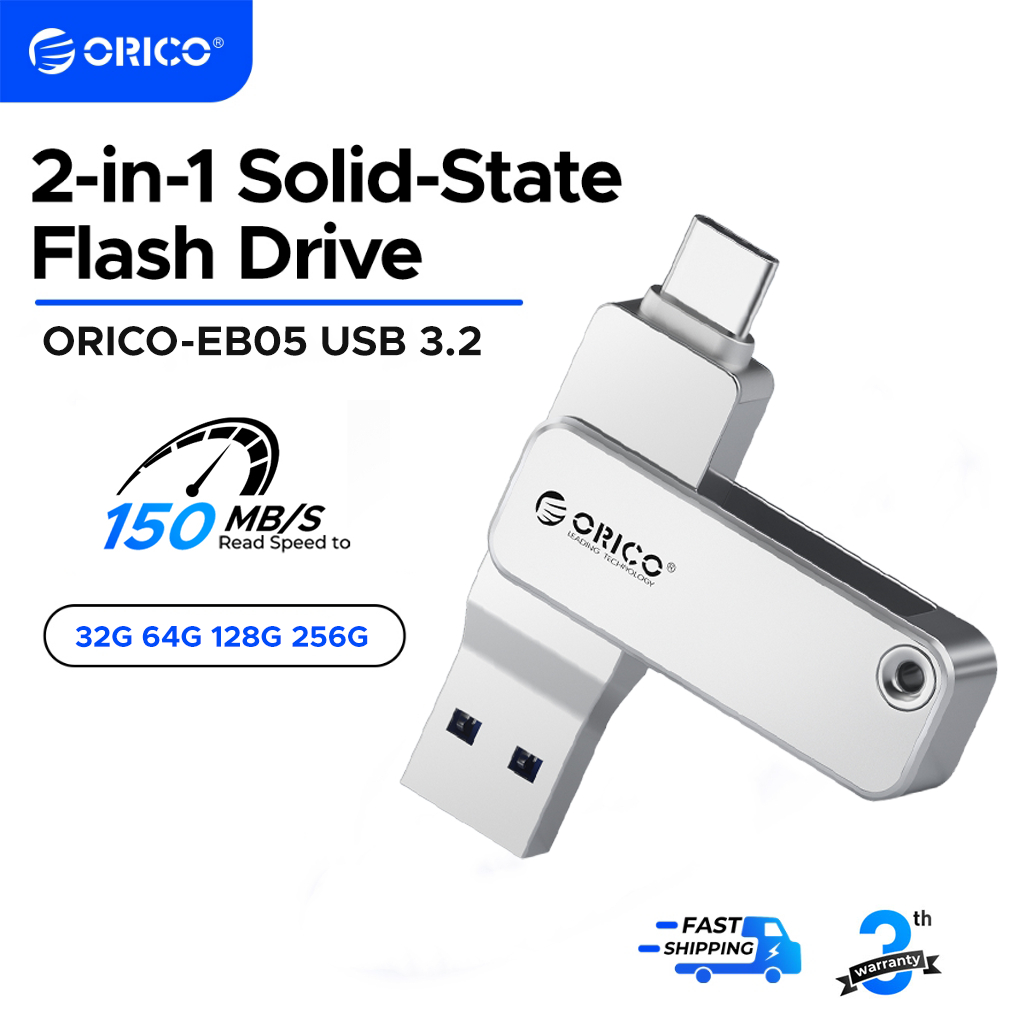 ORICO 2 In 1 USB Flash Drive 32G 64GB High speed Metal Type-C U Stick ...
